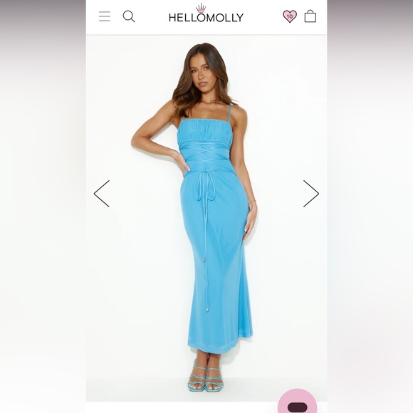 Hello Molly | Dresses | Hello Molly Want Your Vibe Mesh Maxi Dress Blue ...
